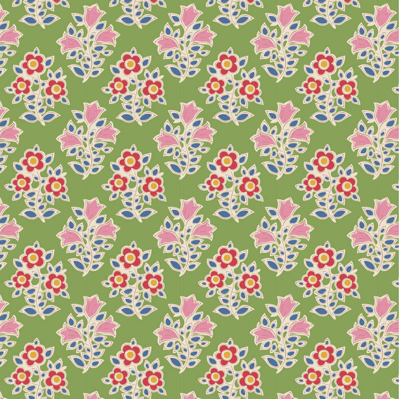 Jubilee | Farm Flowers Green by Tone Finnanger for Tilda Fabrics | TIL