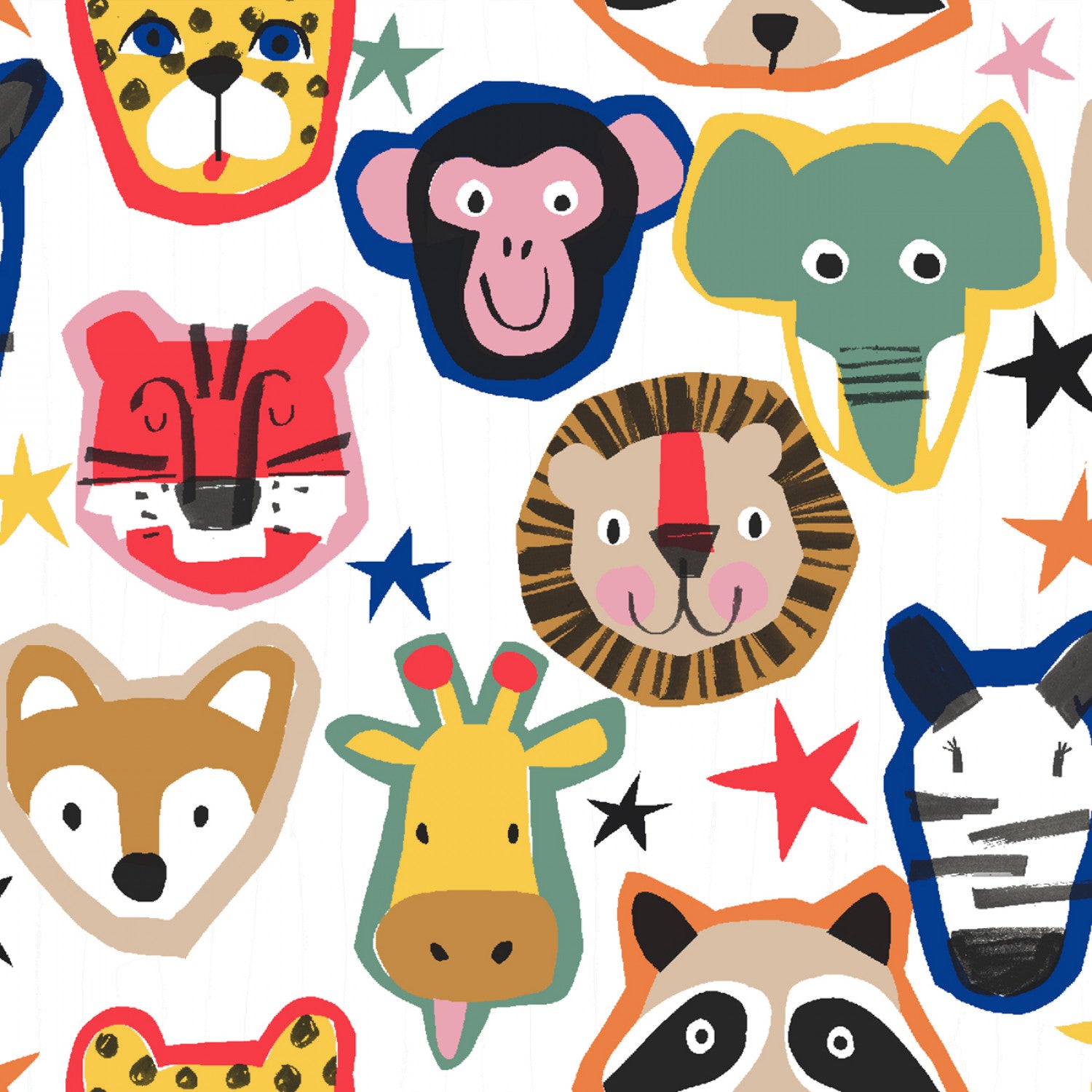 Jungle Jam | Face to Face Multi by Michael Moon for 3 Wishes Fabrics