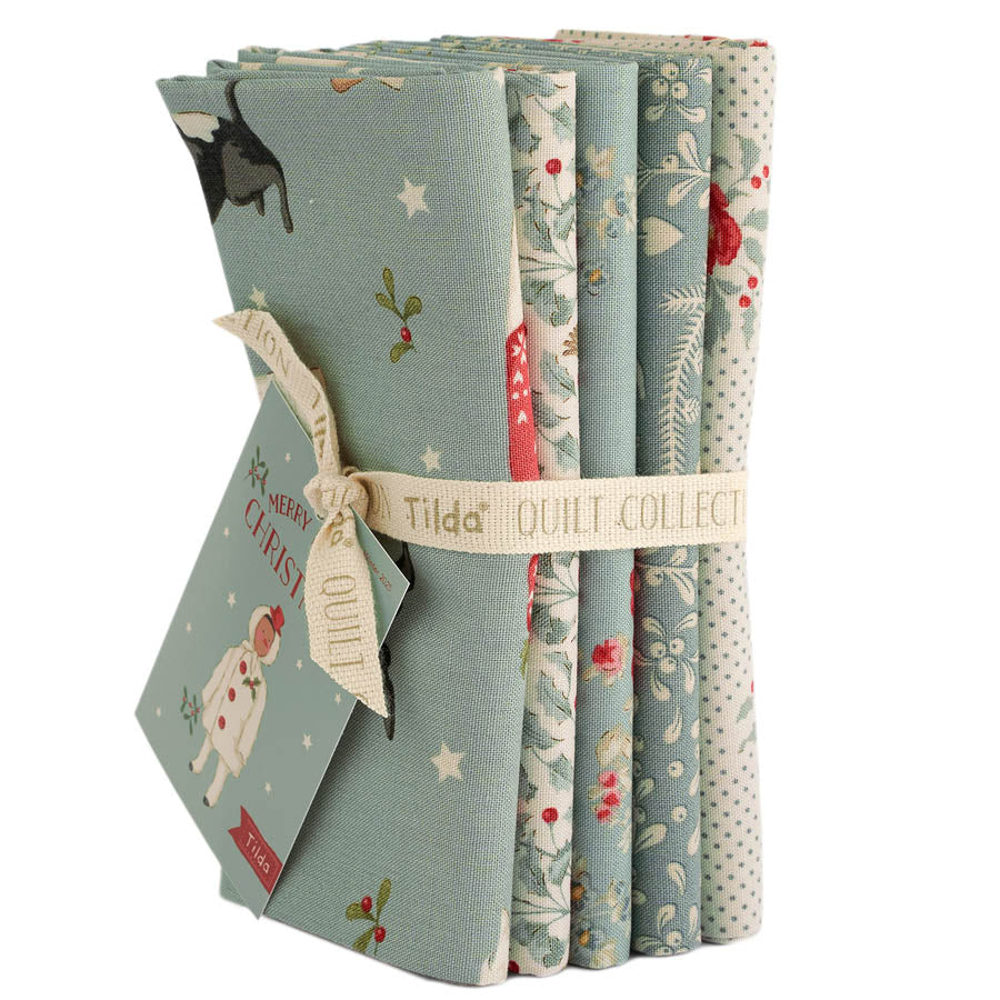 Merry Little Christmas | Fat Quarter Bundle - Duck Egg by Tone Finnang
