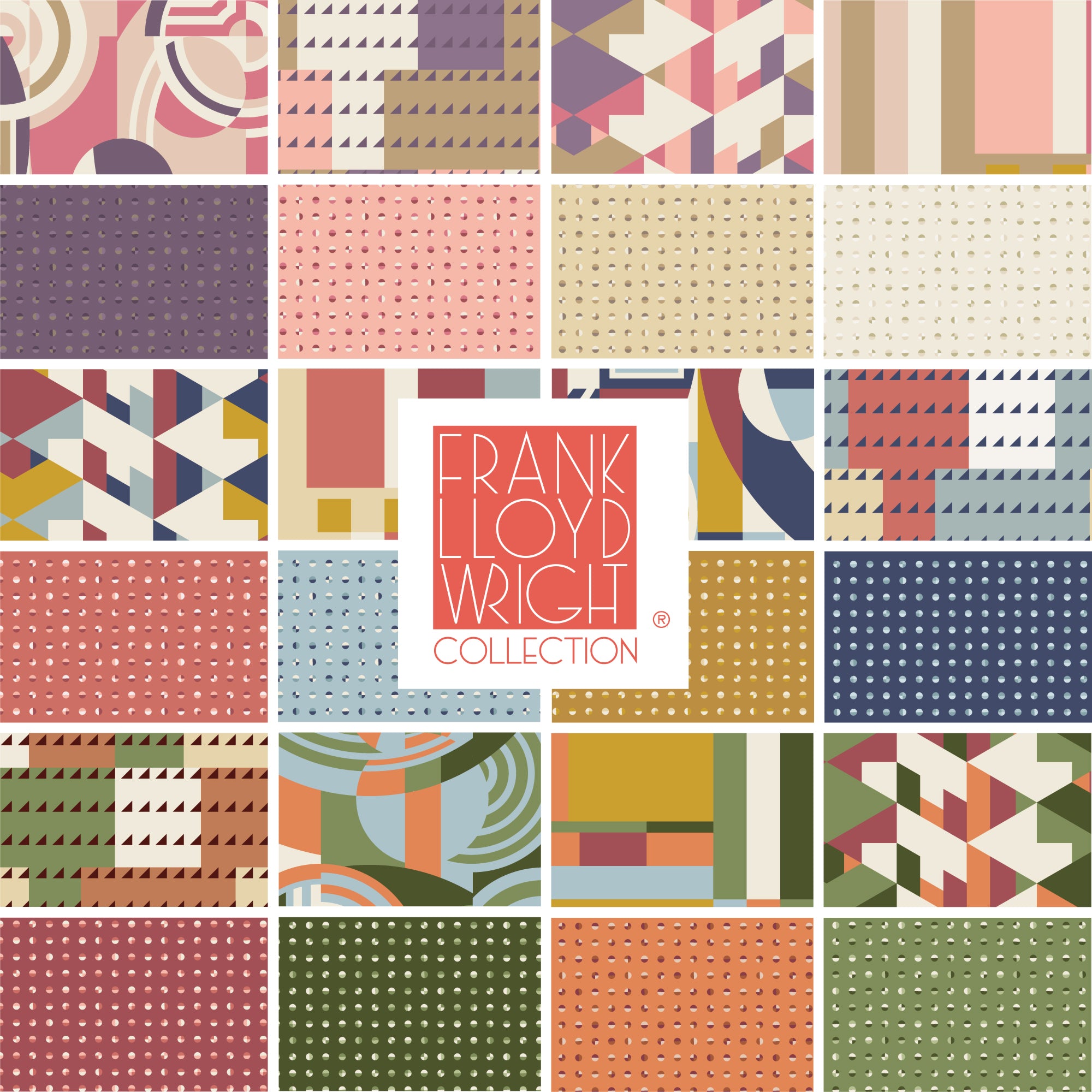 American Bold | 10" Square Pack by Frank Lloyd Wright for Cloud9 | 100