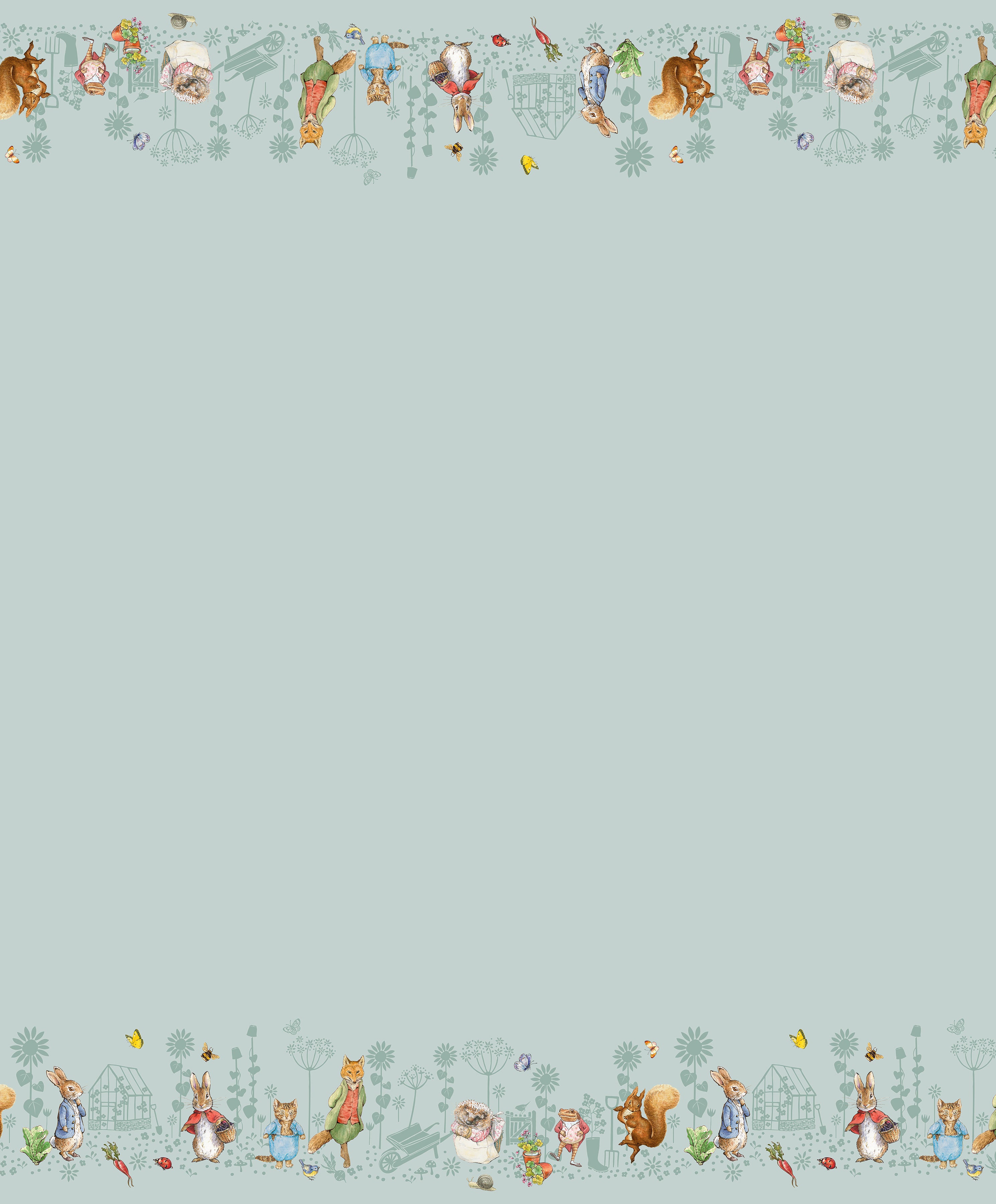 Peter Rabbit & Friends | Border Print Blue by Beatrix Potter for Riley