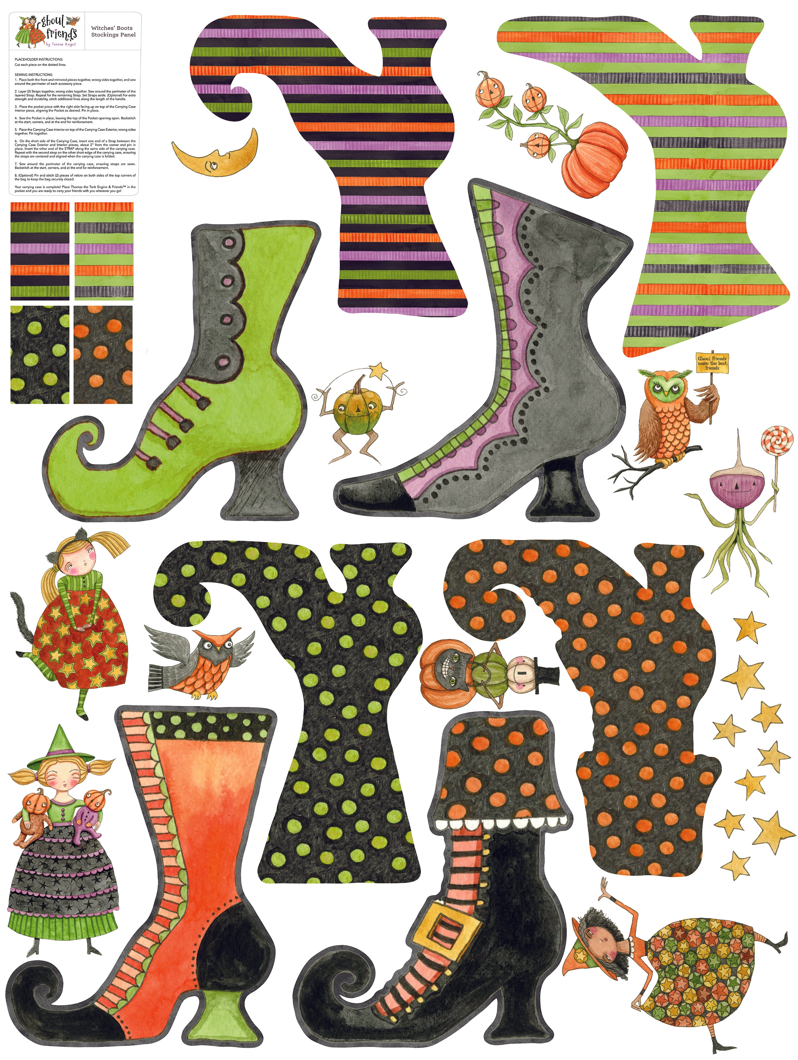 Ghoul Friends | Witches' Boots Felt Panel by Teresa Kogut for Riley Bl