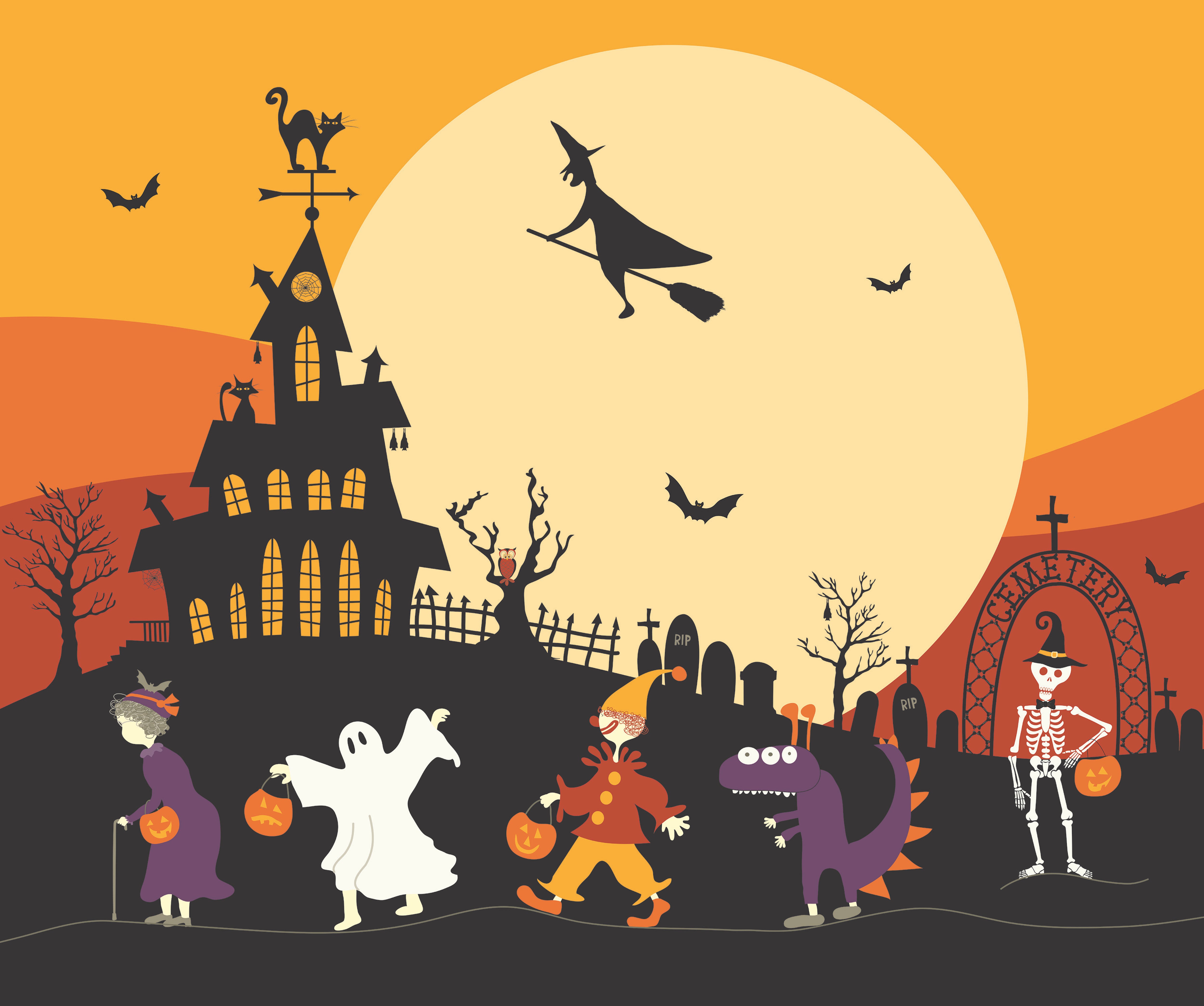 Beggar's Night | 36" Trick-or-Treat Panel by Sandy Gervais for Riley B