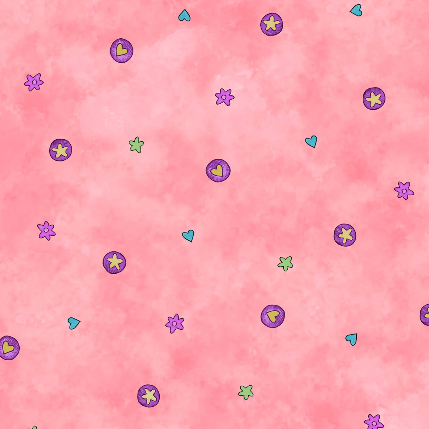 Pondside Pals | Icon Toss - Pink by Jeremiah Ketner for P&B Textiles